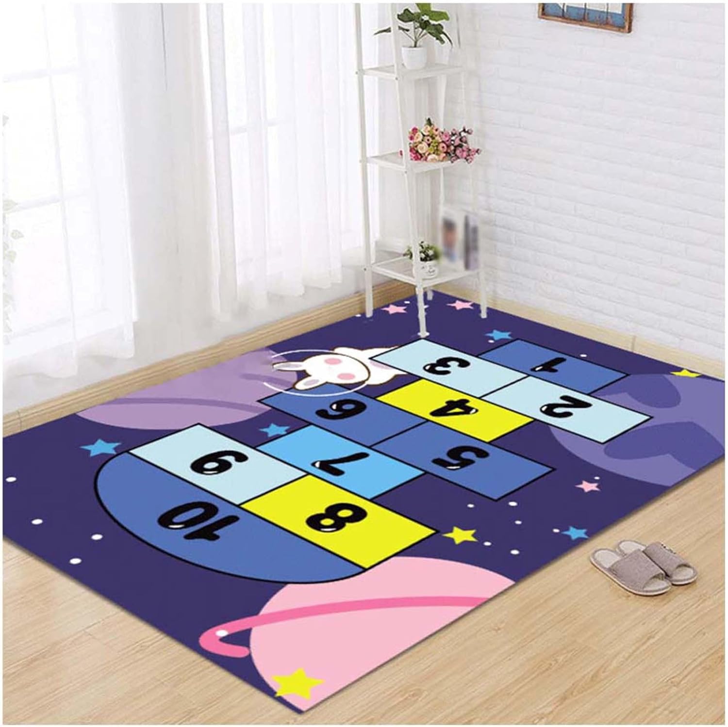 Amazon.com: WOLWES Play Mat Hopscotch Numbers ABC Alphabets Printed ...