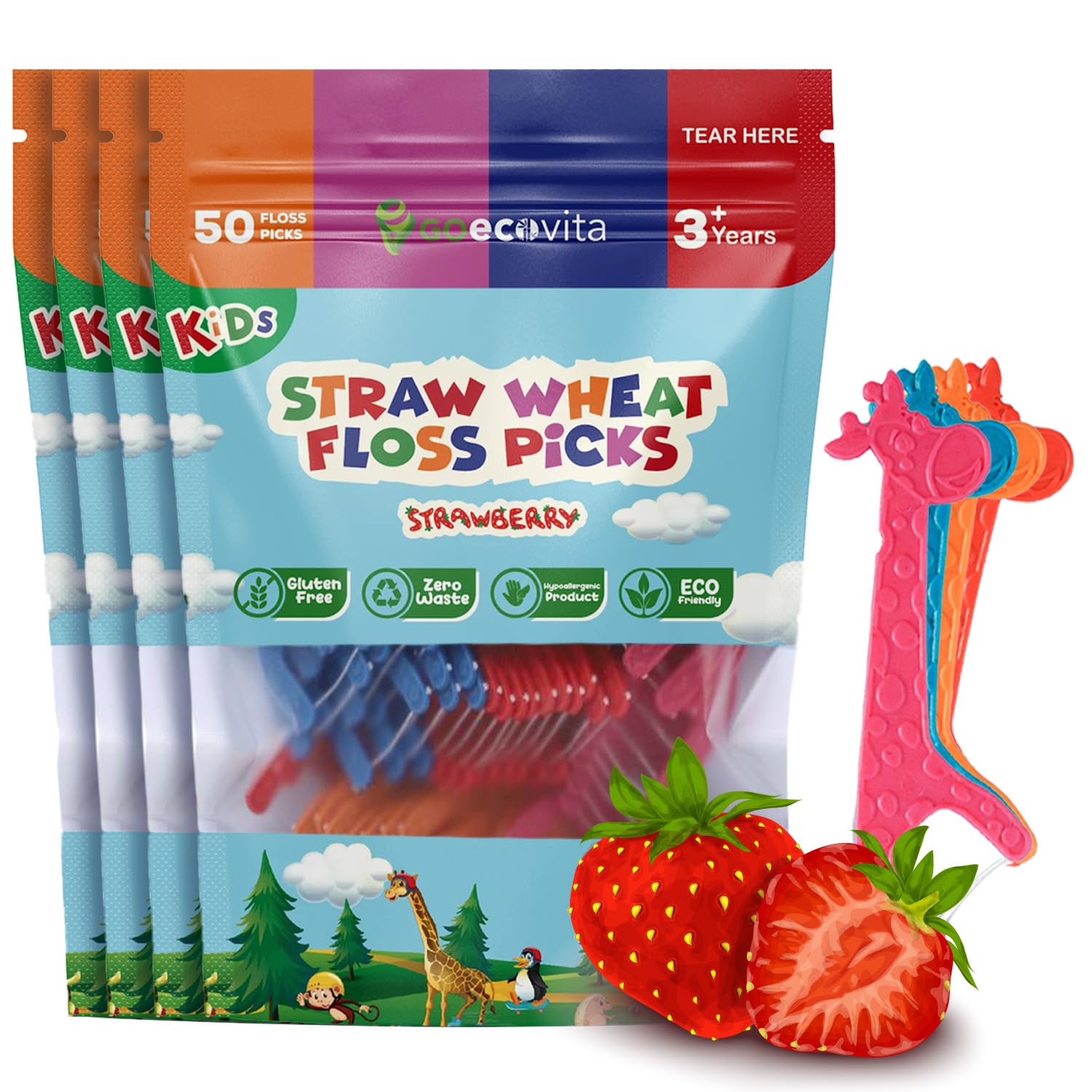 Amazon.com : Biodegradable Kids Flossers - Dental Floss Picks for ...