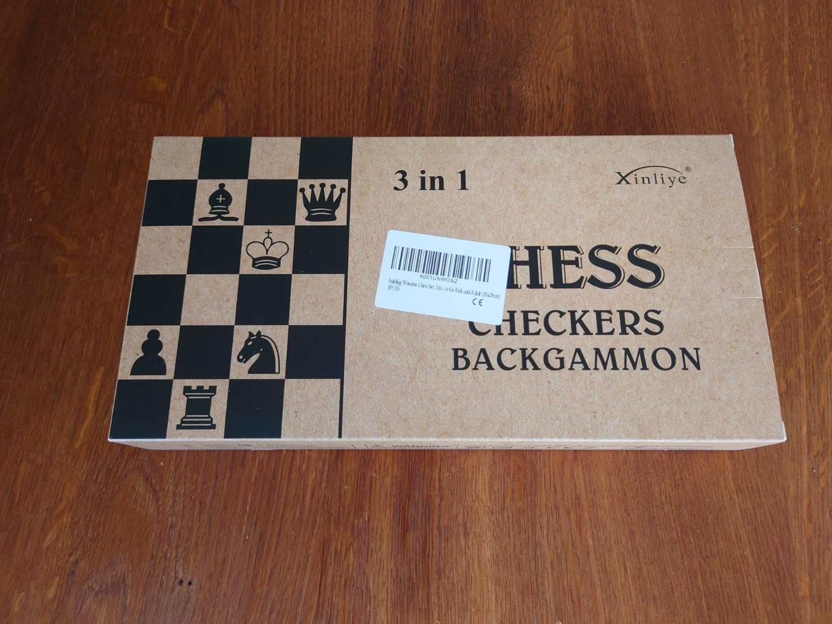 Folding Wooden Chess Set, 3 in 1 Chess Backgammon Checkers Set, Travel ...