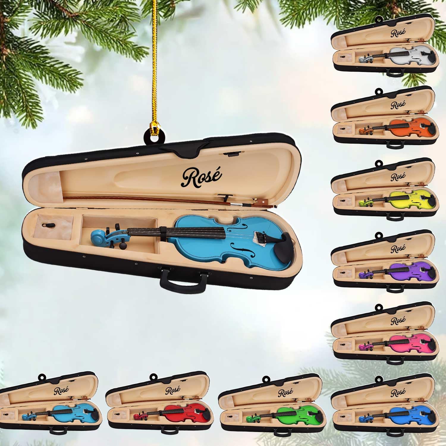 Amazon.com: MoonArt Personalized Musical Instruments Ornament, Violin ...