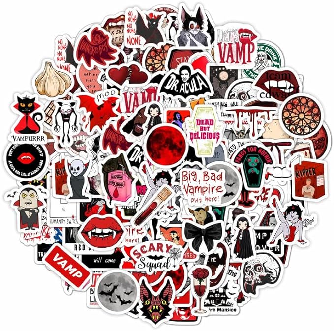 Amazon.com: BulbaCraft 100 Pcs Vampire Stickers - Vampire Gifts, Gifts ...