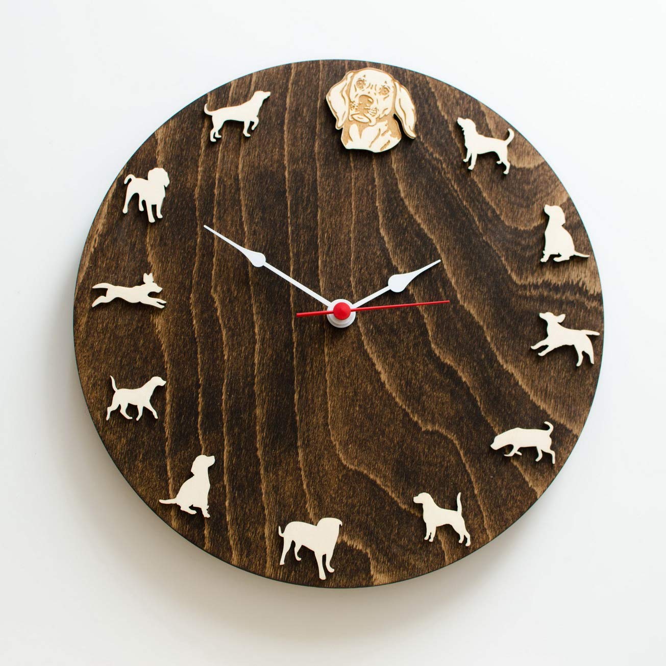 Amazon.com: Beagle portrait wood Clock Animal wall clock gift for dog ...