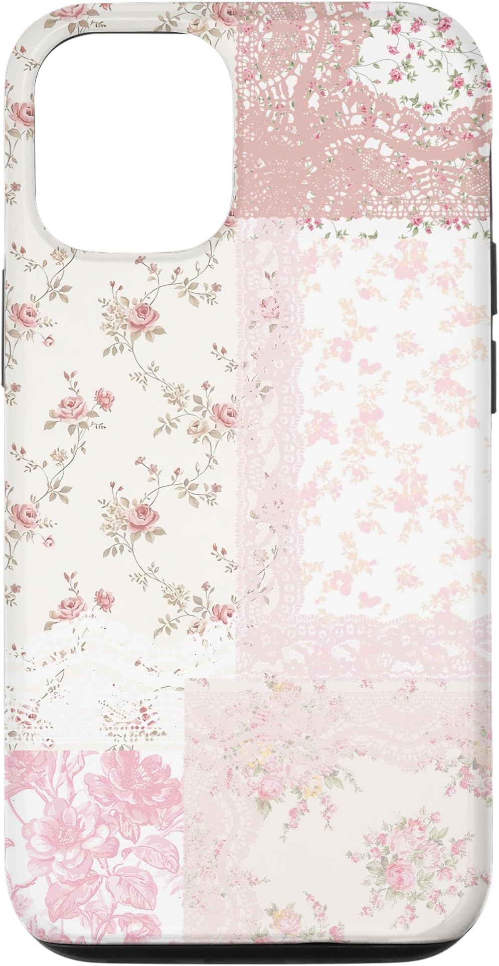 Amazon.com: iPhone 12/12 Pro Blushing Quilt Pink Floral Quilt Summer Collage Case : Cell Phones ...