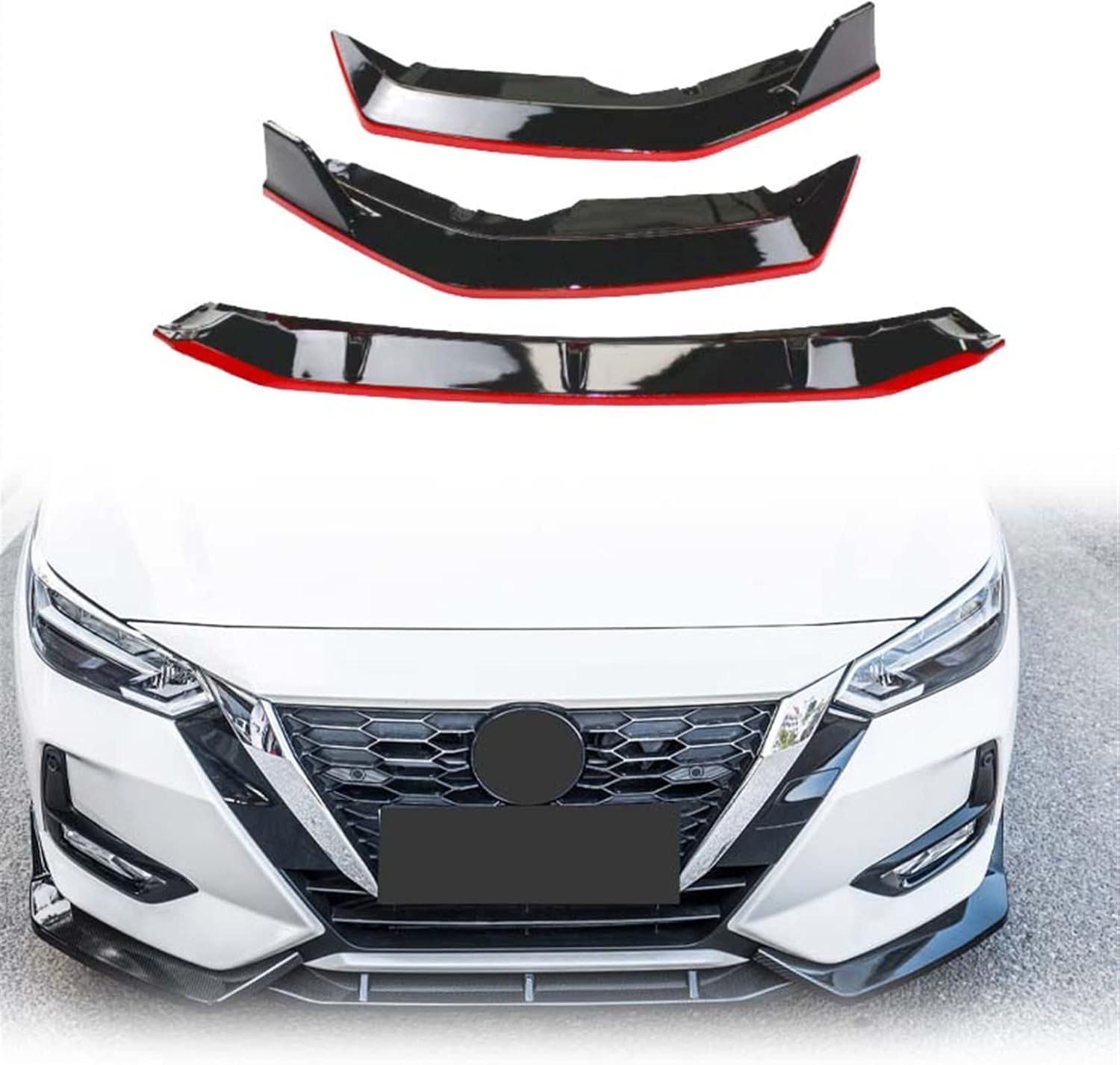 Amazon.co.jp: 3 Pcs Front Bumper Lip Spoiler Side Splitter Diffuser ...