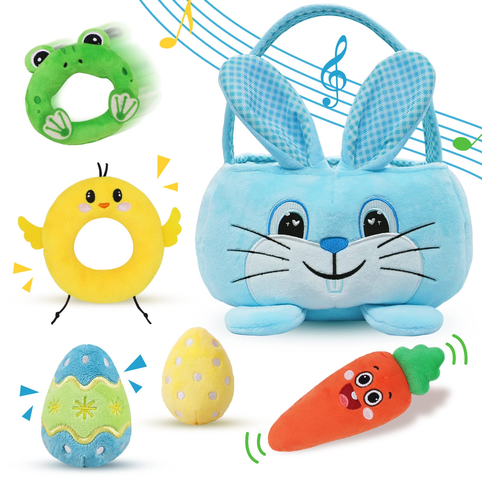 Amazon.com: Treory Baby's First Easter Basket Playset, 6ct Stuffed ...