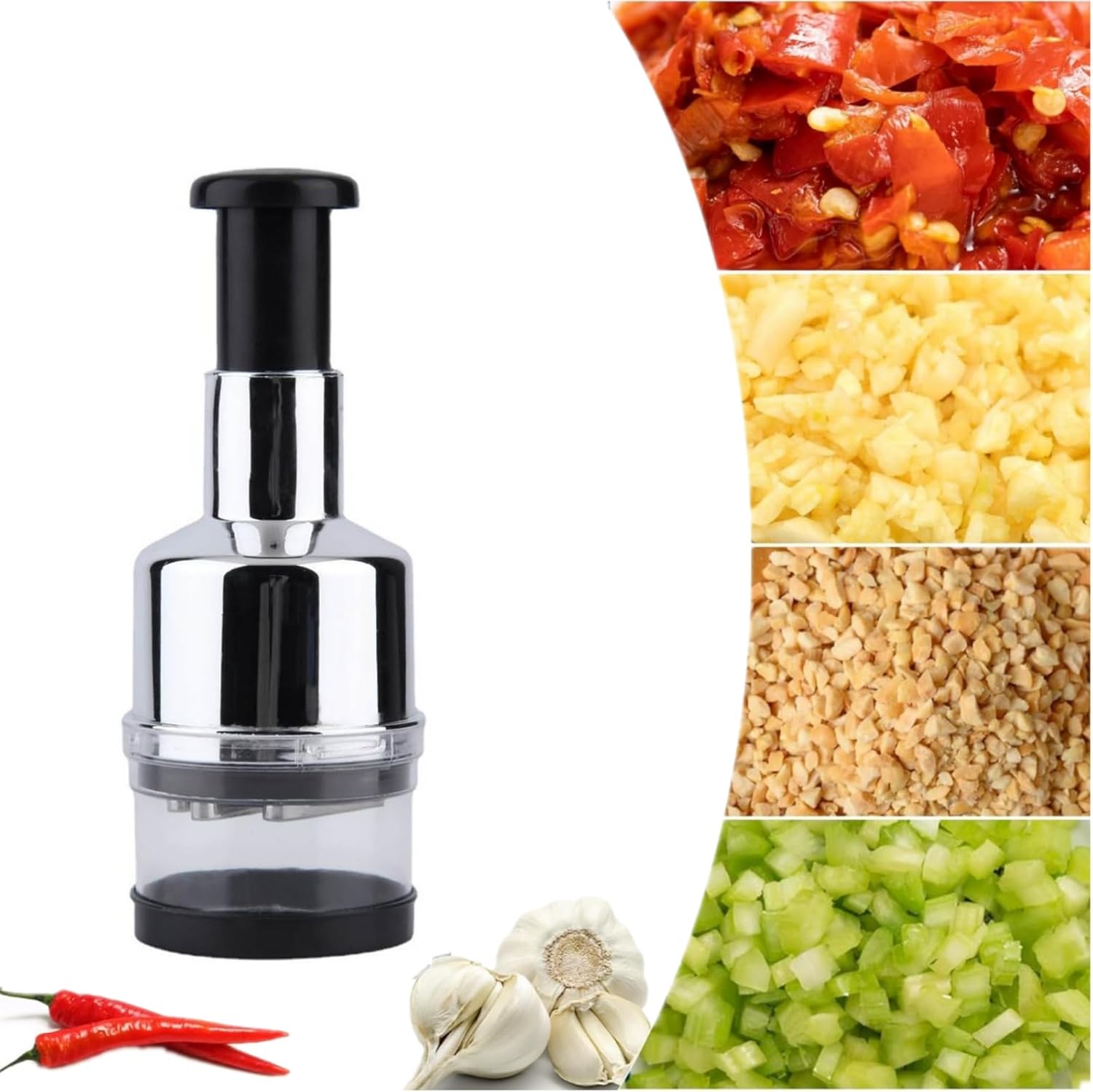 Amazon.com: Manual Vegetable Chopper, Multi function Hand Press Onion ...