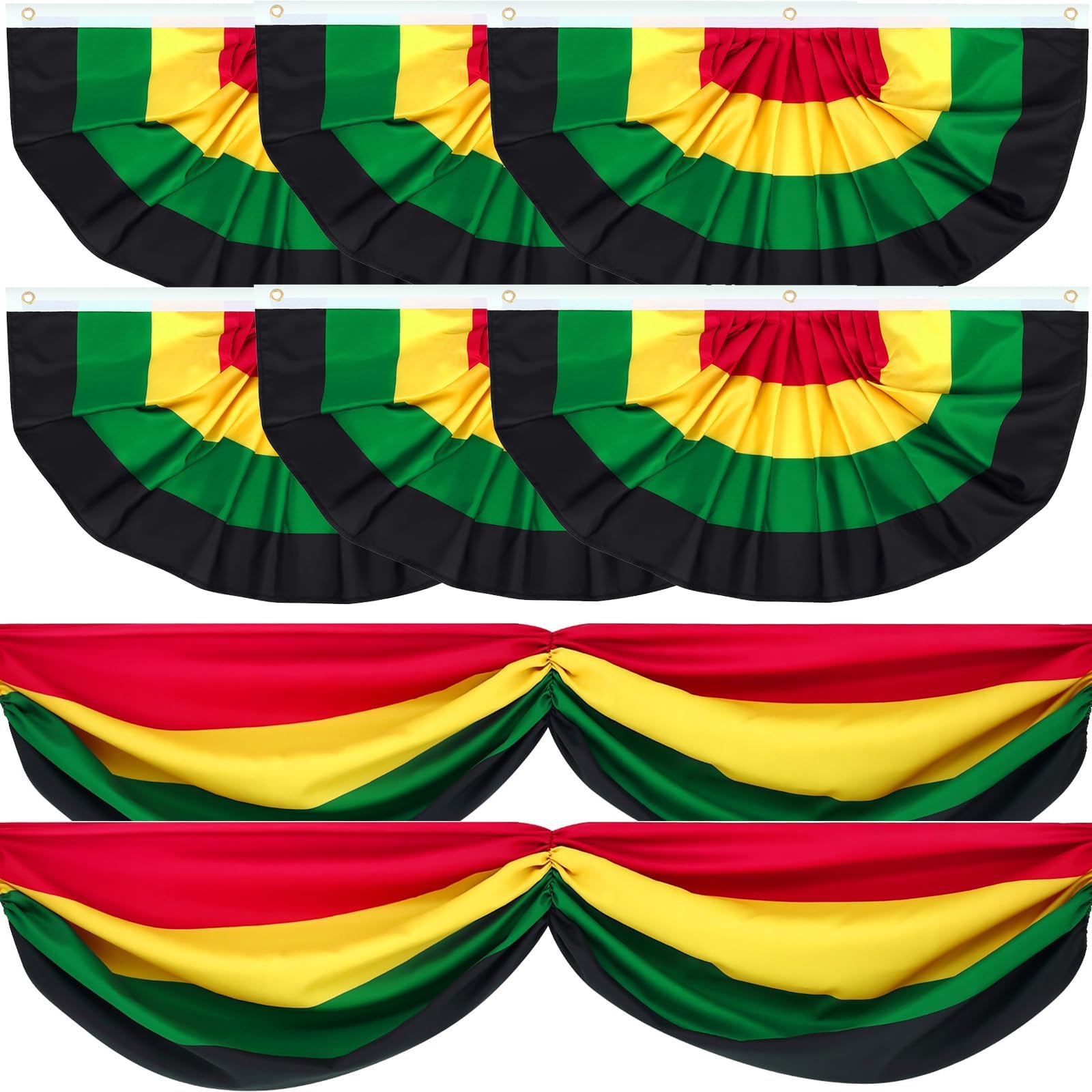 Amazon.com : Hosuly 8 Pcs Juneteenth Bunting Fan Flag June 19th Pleated ...