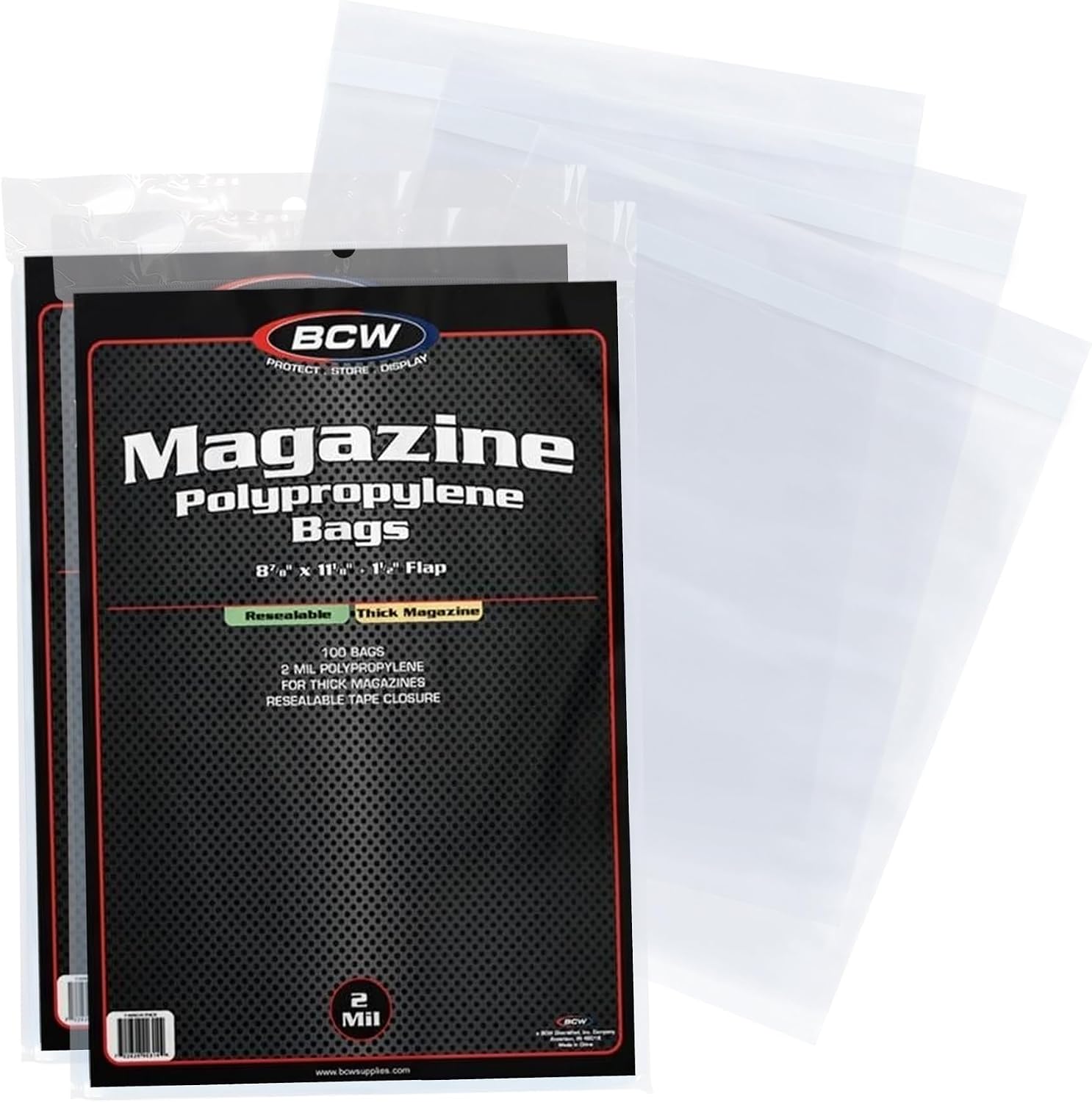 Amazon.com: BCW Thick Resealable Magazine Bags - Pack of 200 | Acid ...