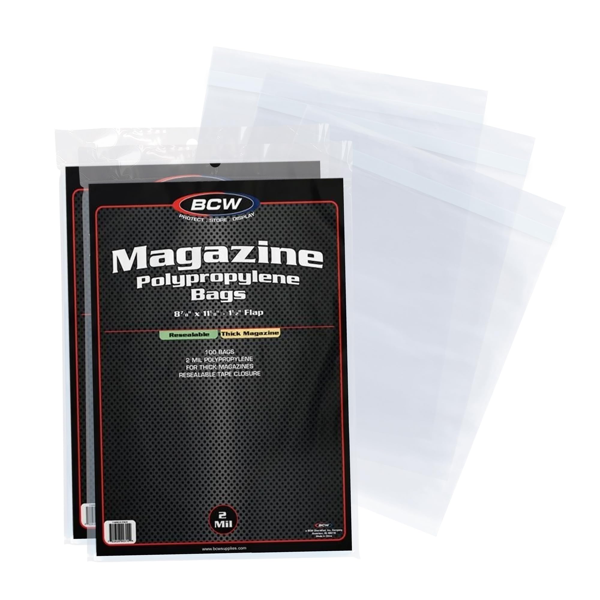 Amazon.com : BCW Thick Resealable Magazine Bags - 2 Pack of 200 | Acid ...