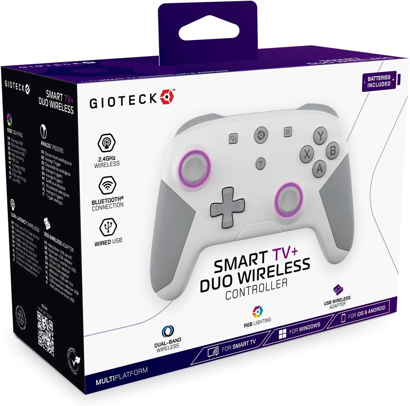Gioteck Smart TV+ DUO Wireless (Bluetooth & Dongle) Controller for ...