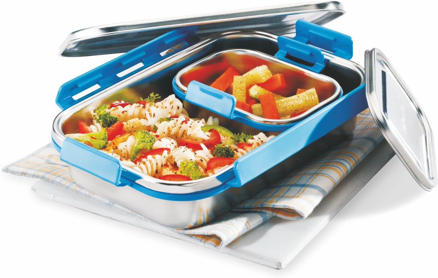 Buy Signoraware All Steel Lunch Box Small with Steel Lid, 650ml+175ml ...