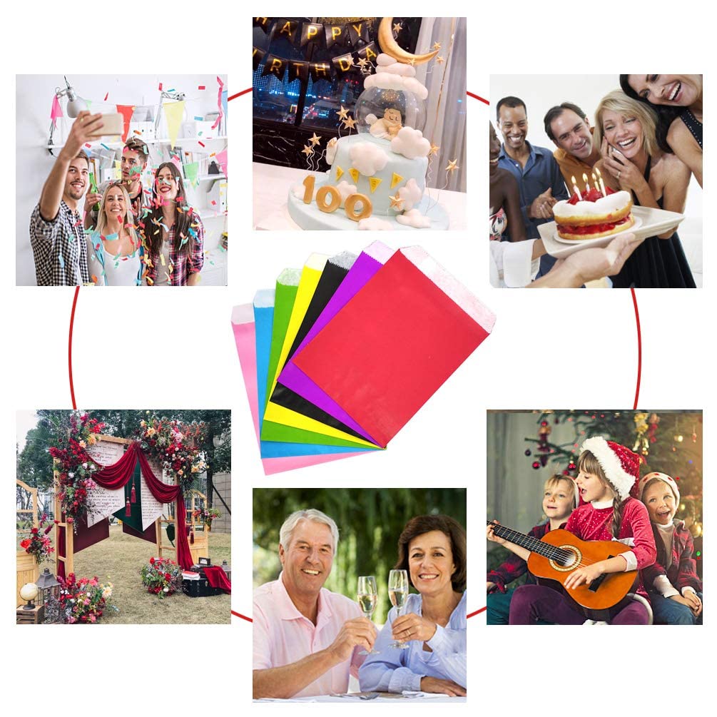 Snapklik.com : Orange Paper Treat Bags 200CT - Flat Candy Buffet ...