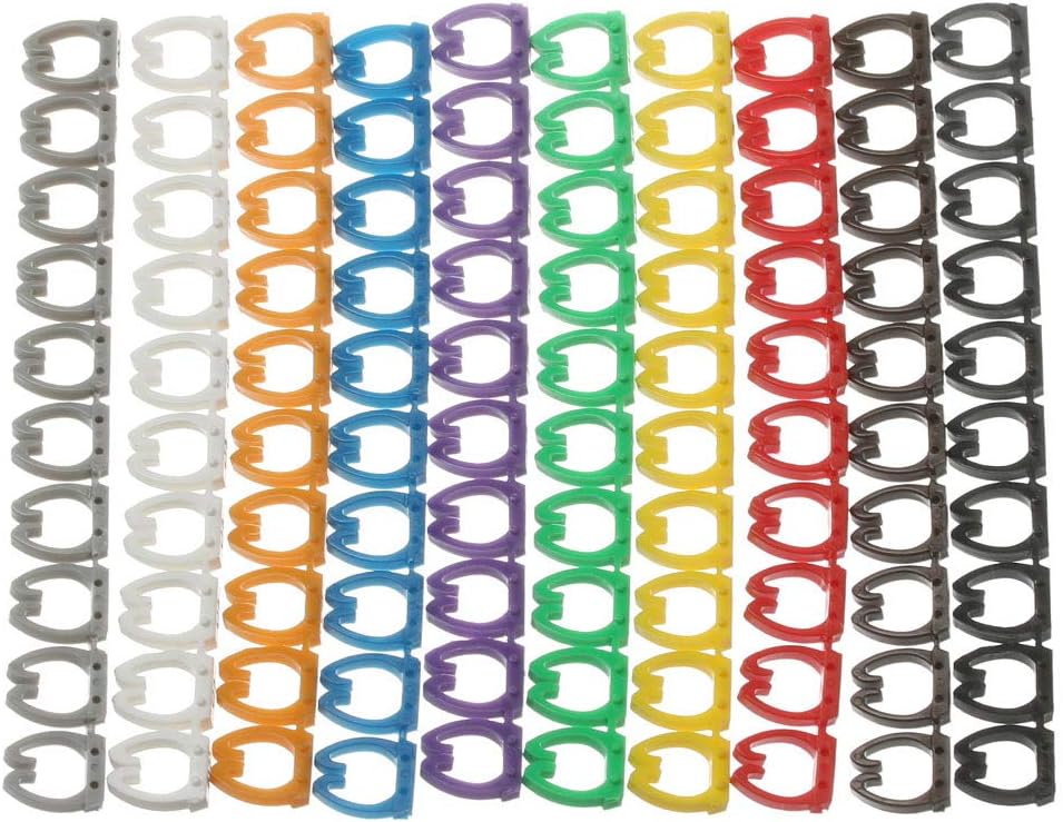 Amazon.com: 100pcs 0-9 Coded Clip on Plastic Cable Colorful Wire ...