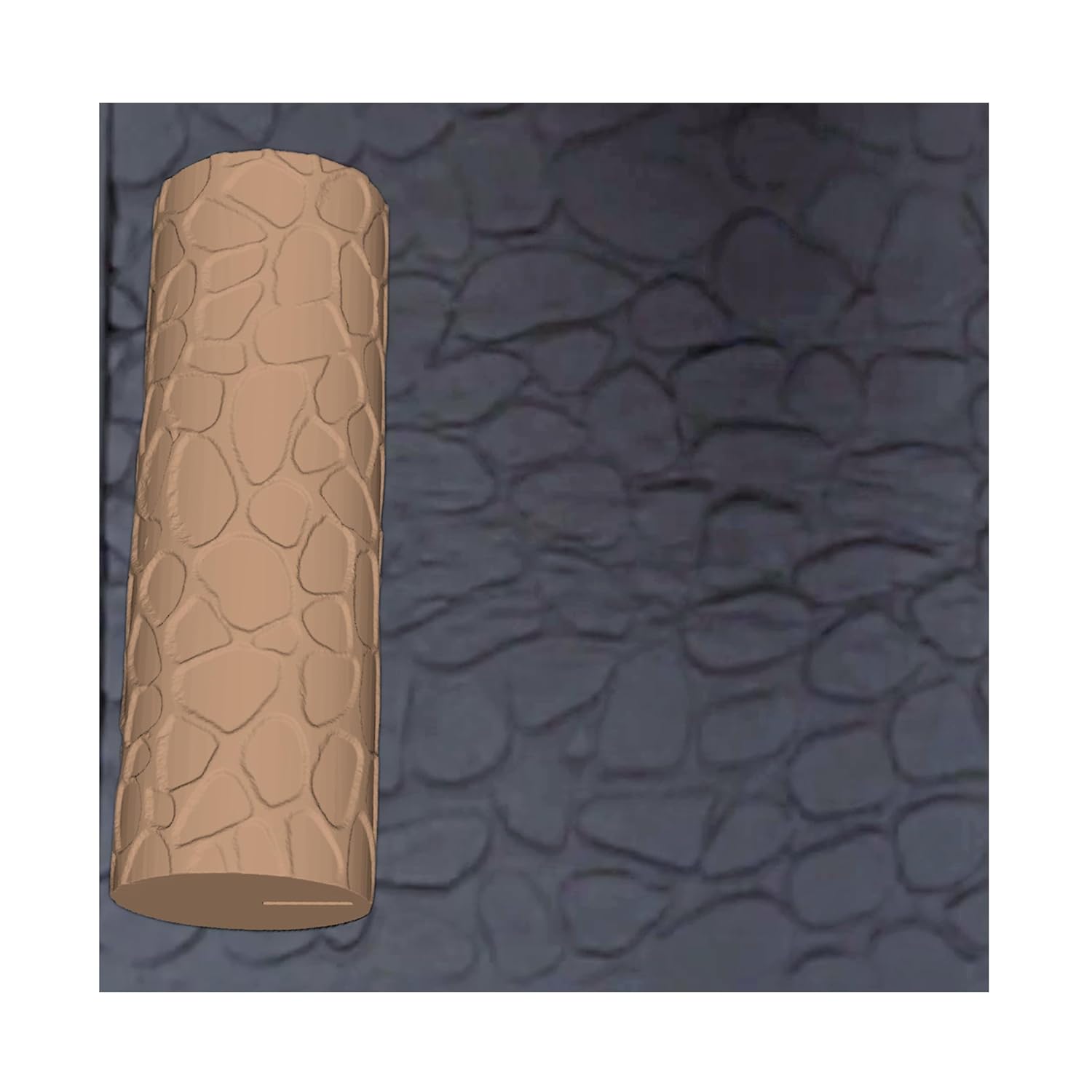 Amazon.com: Cobblestone Texture Roller, 4 Inches Tall, Clay texture roller Seamless Design art ...
