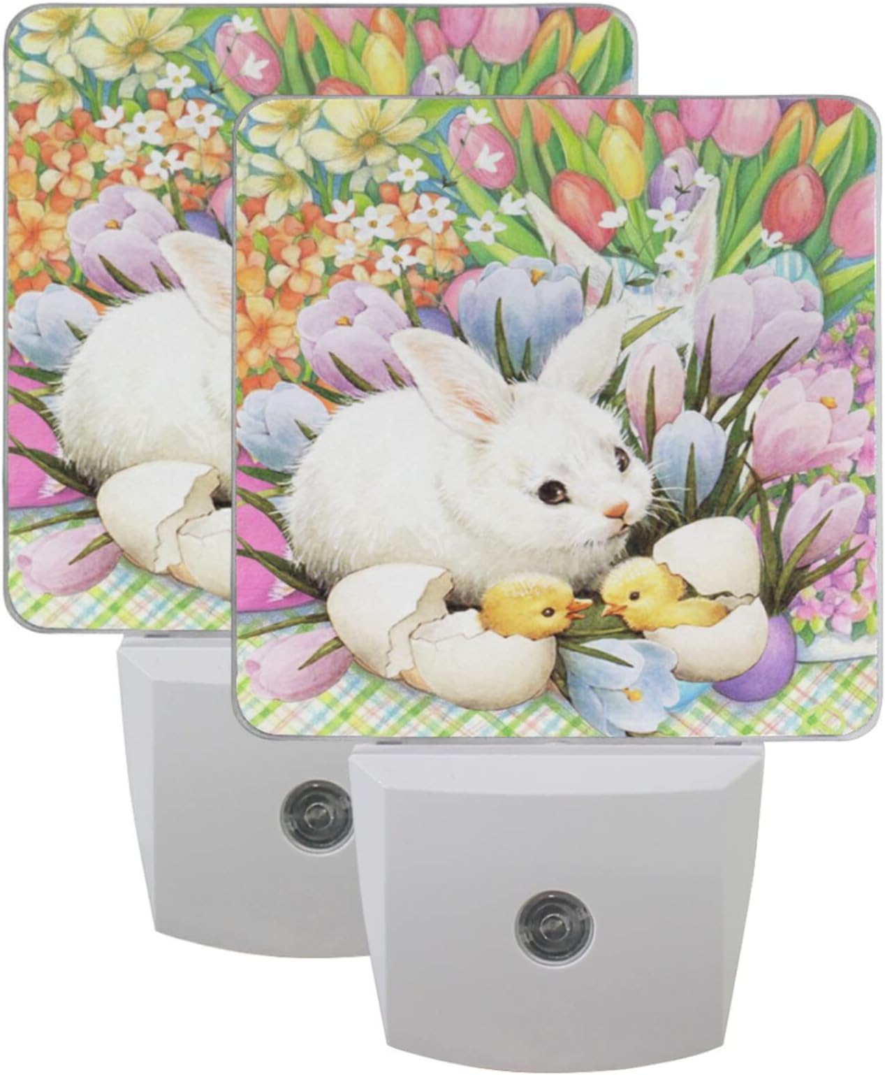 Easter Bunny Night Light Set of 2 Easter Eggs Chicken Nightlights ...