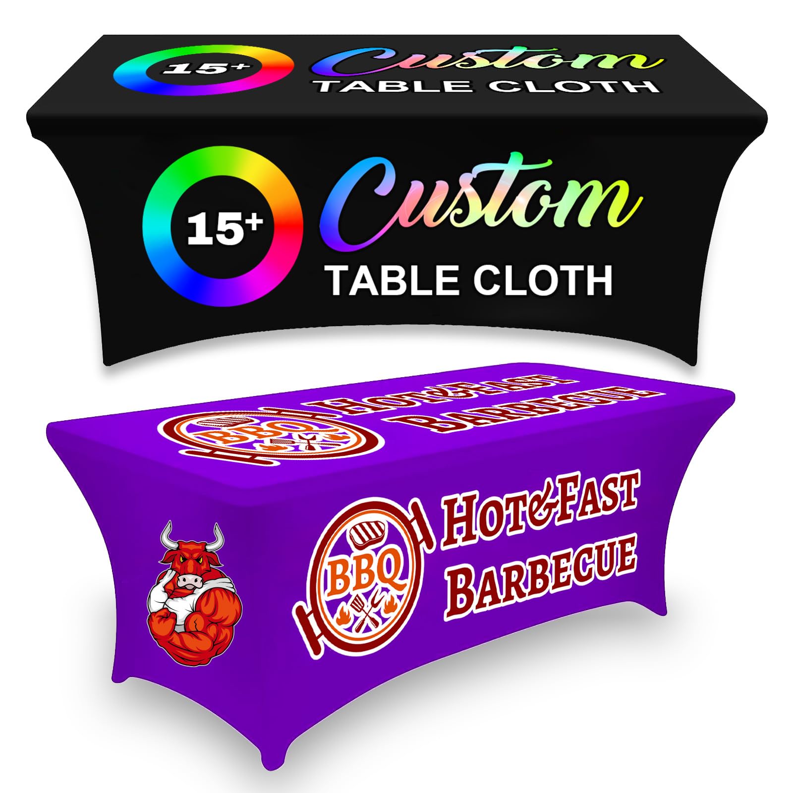 Amazon.com: Custom Personalized Stretch Table Cloth with Business Logo ...