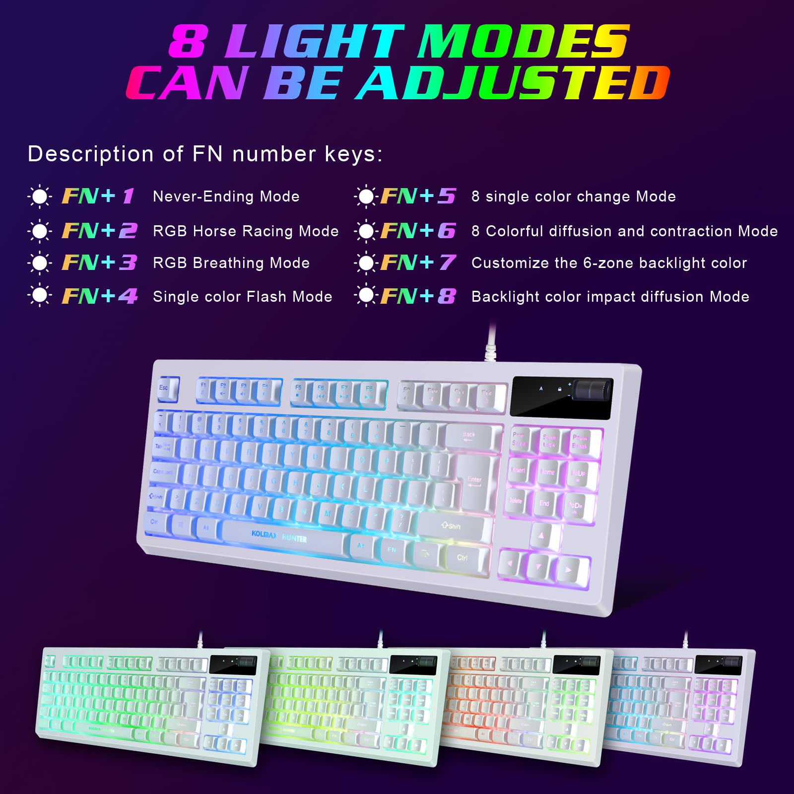 Buy RGB Gaming Keyboard and Mouse Combo,87 Keys USB Wired RGB Backlit ...