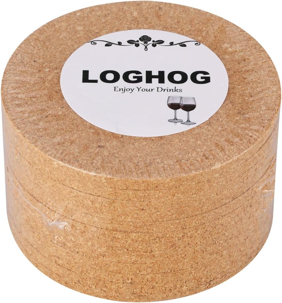 Cork Coaster Set of 12, Round Cup Coasters for Home Bar Restaurant ...