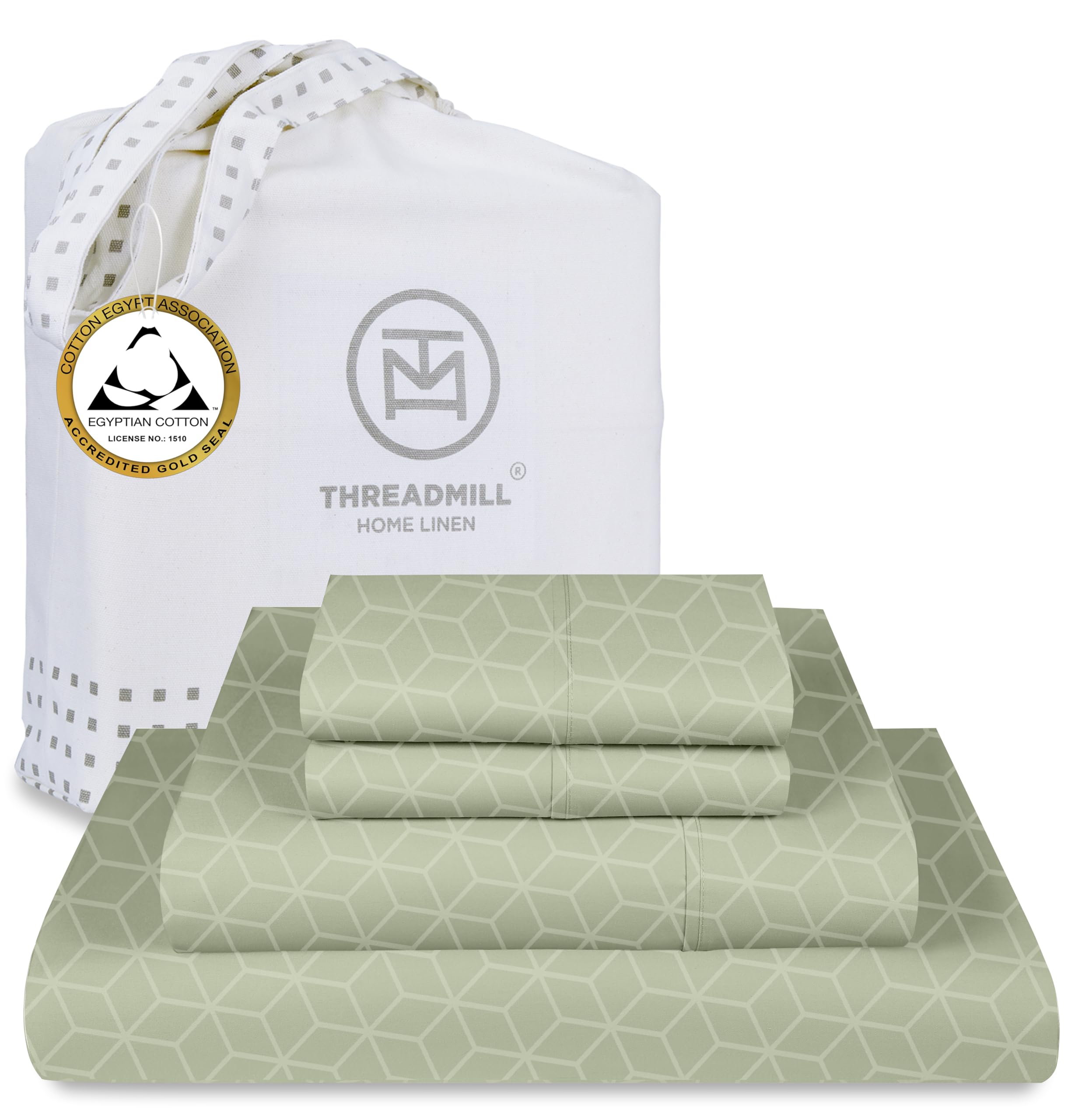 Threadmill Egyptian Cotton Sheets for King Size Bed | 100% Certified ...