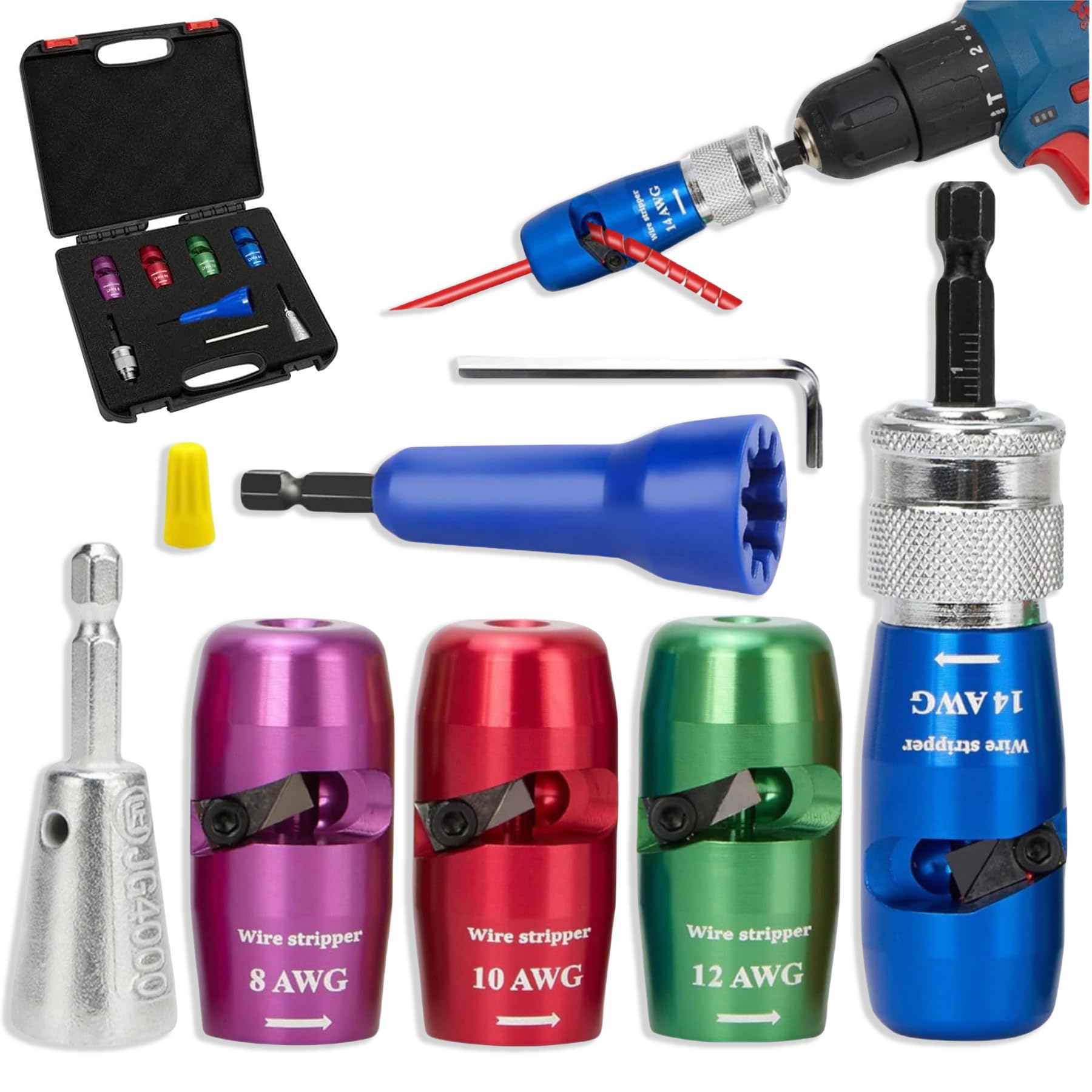 yikinb Wire Stripper and Twister, 9 in 1 Wire Stripper Tool Set,New ...