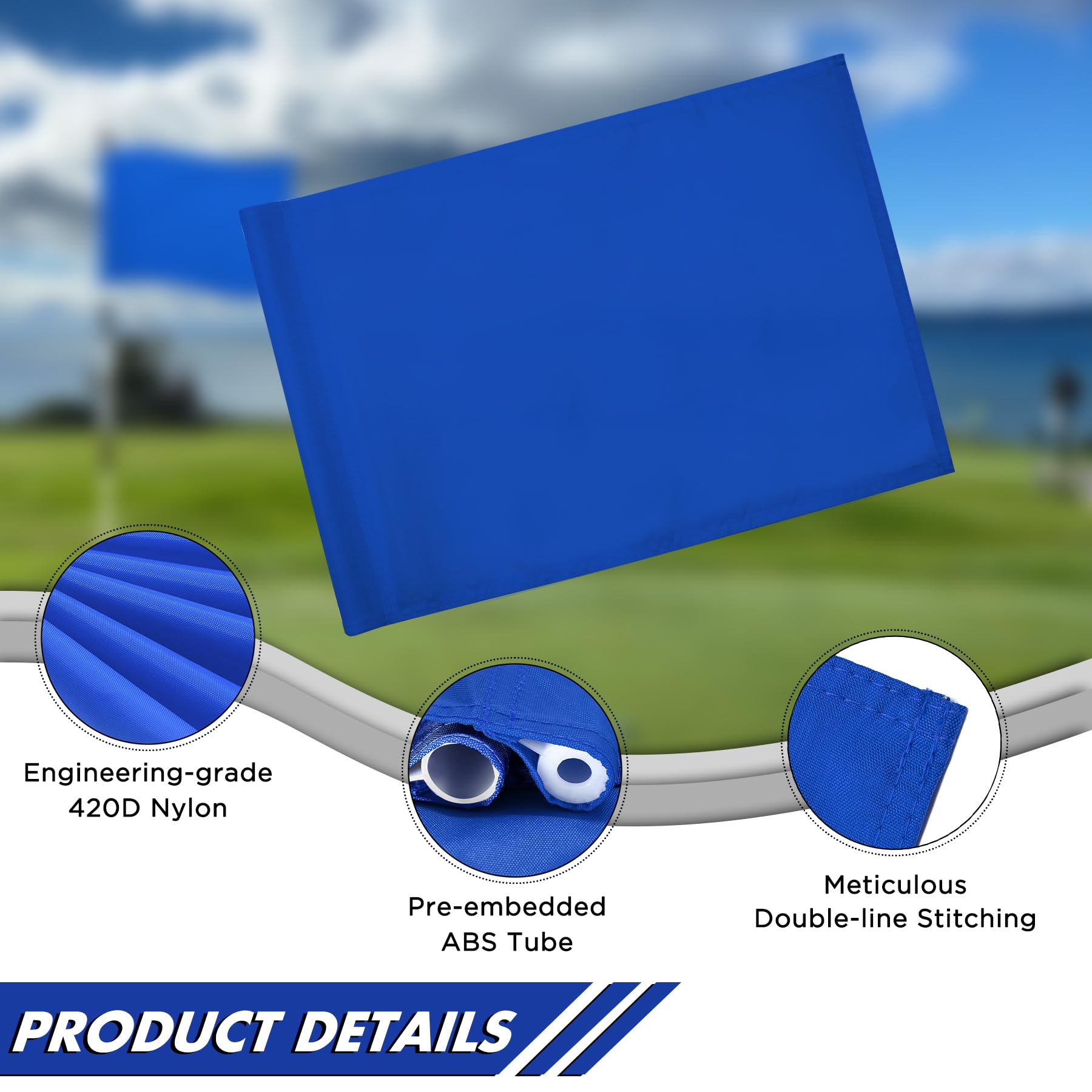 Snapklik.com : Golf Flag 20x14 Inch - Plain Blue, 420D Nylon, Tube ...