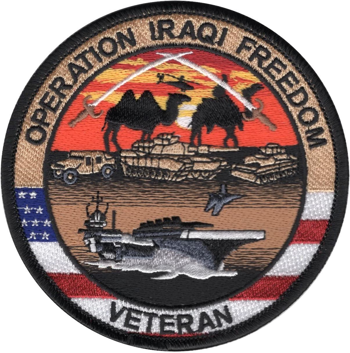 Amazon.com: US Combat Veteran Embroidered Patch War Military Iron-On ...