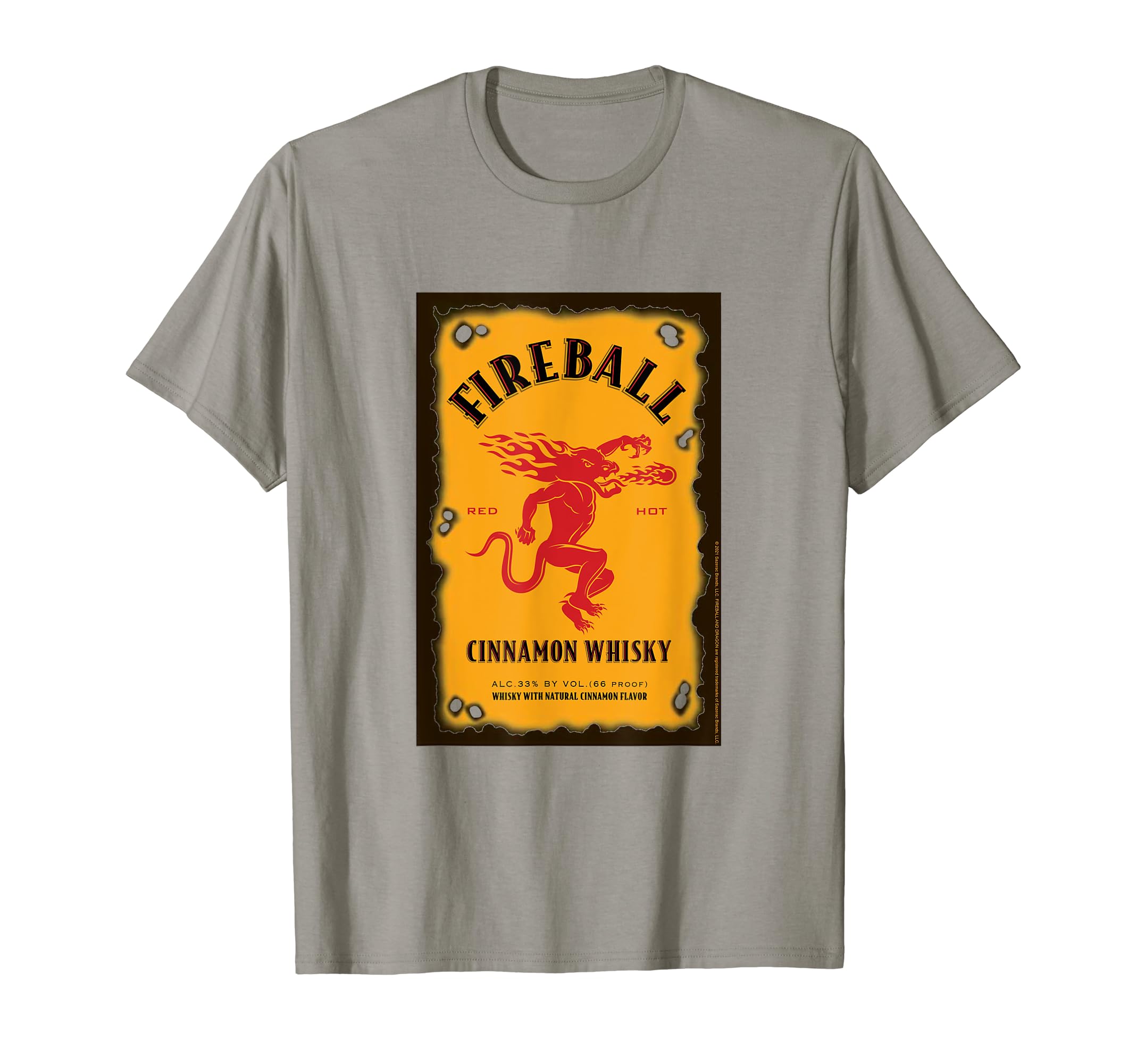 Amazon.com: Fireball Cinnamon Whisky Bottle Label T-Shirt : Clothing ...
