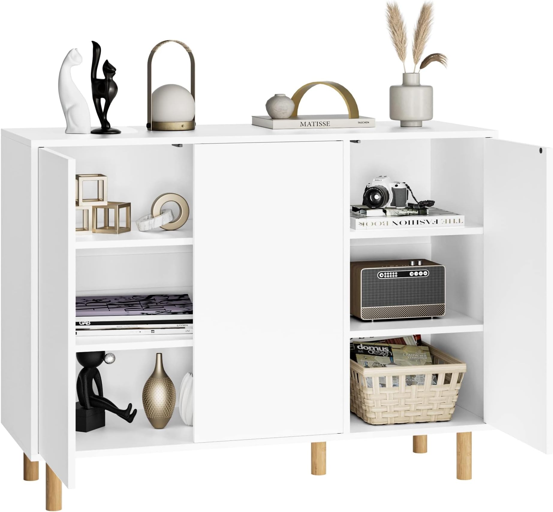 FirFurd Mobili Cucina con 3 Ante e 4 cassetti, Mobile dispensa Cucina ...