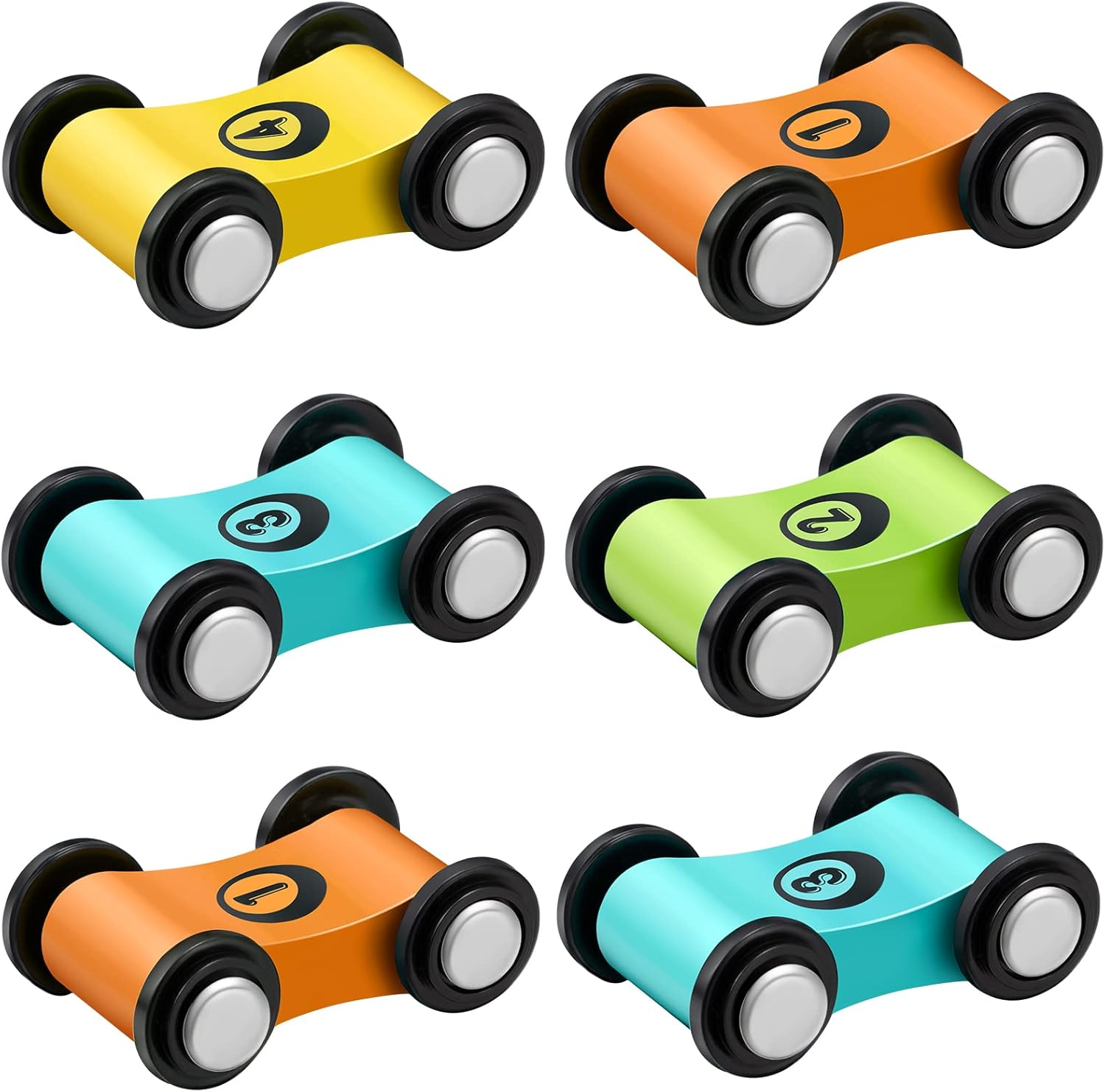 Amazon.com: 6 Pieces Wooden Mini Car Wooden Car Ramp Race Track Toys ...