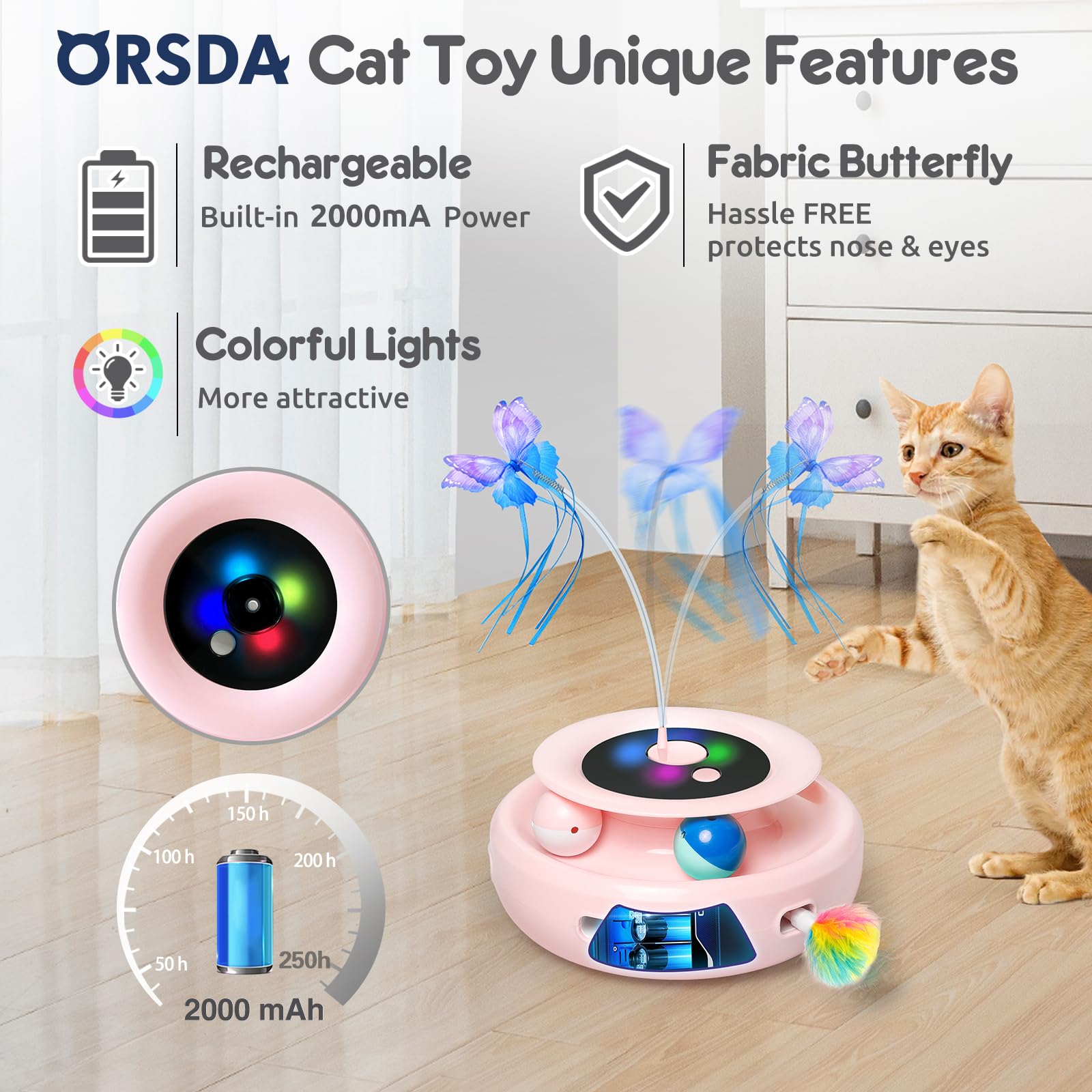 Snapklik.com : Cat Toy, 3-in-1 Automatic Cat Toys For Indoor Cats ...