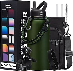 Amazon.com: DIGJUPER Insulated Water Bottle 32 oz - Cold-48h & Hot-24h Stainless Steel Vacuum ...