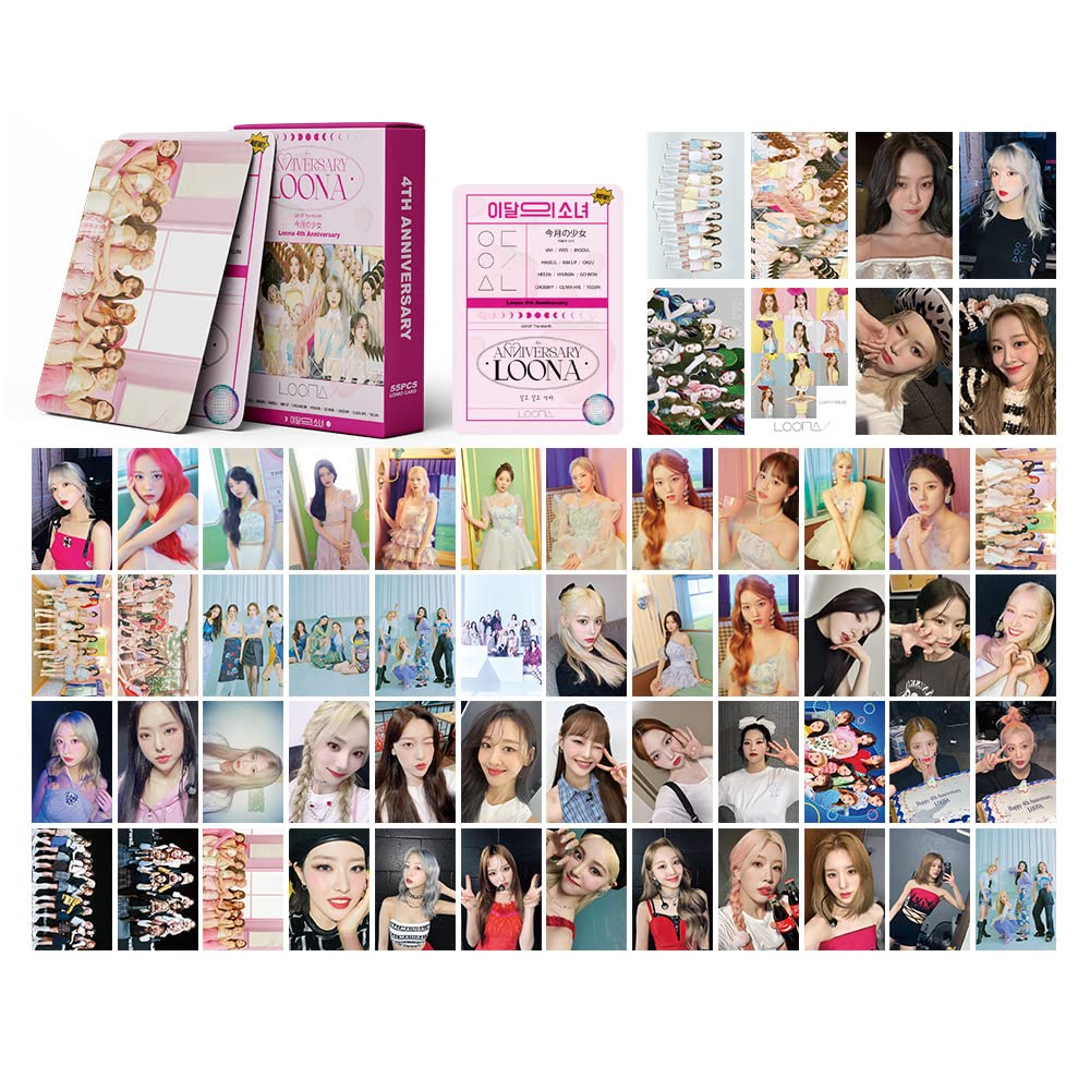Buy Goodern 55PCS LOONA 4th Anniversary Photocards LOONA Lomo Cards ...