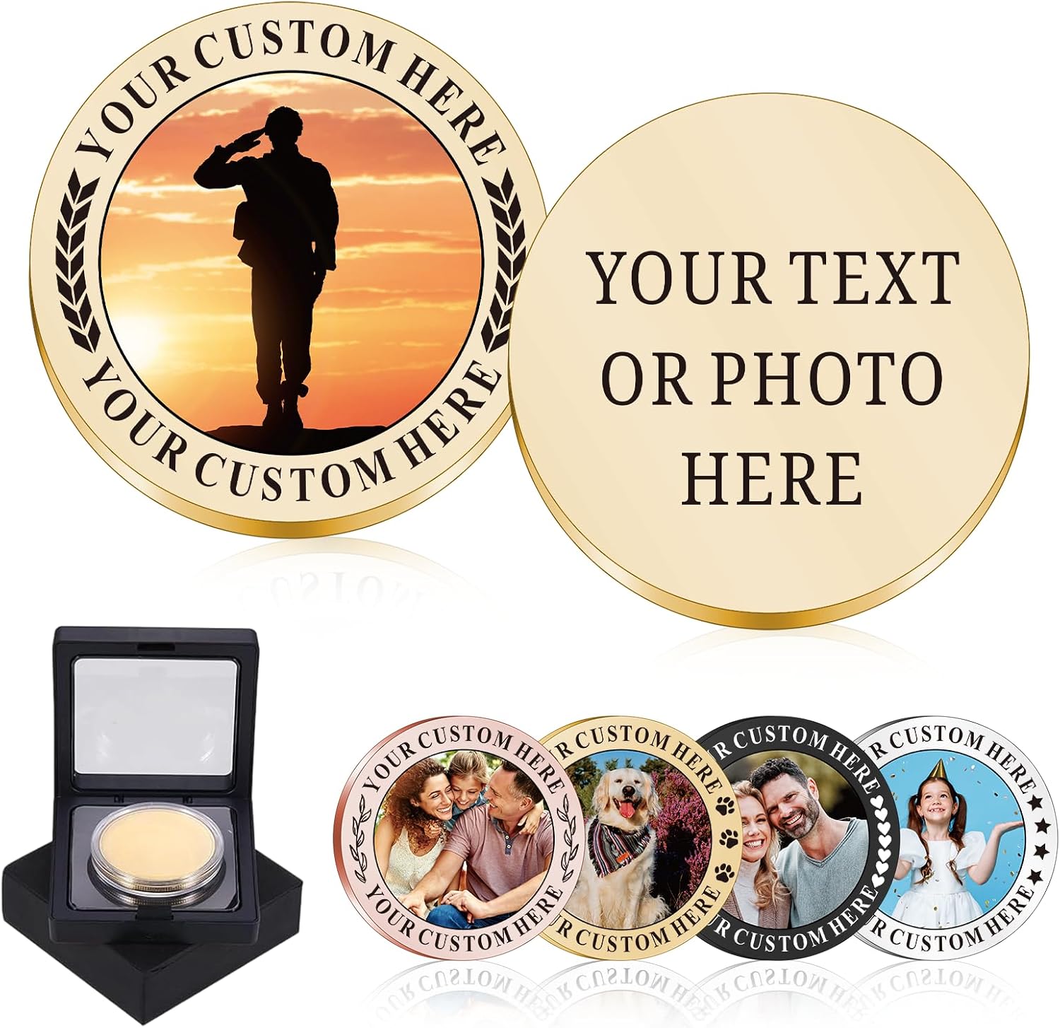 Amazon.com : Custom Challenge Coin Bulk with Logo/Text/Photo ...