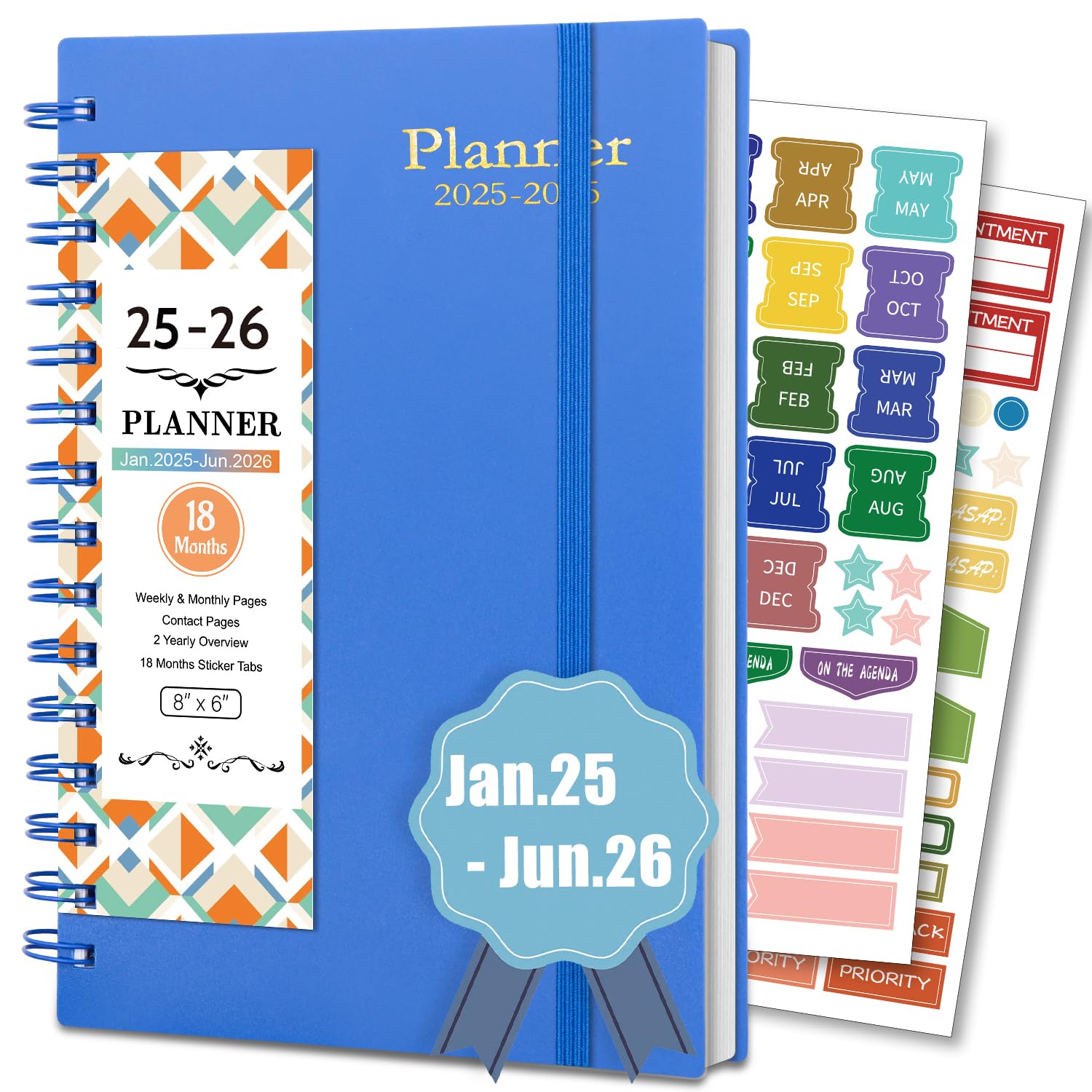 Snapklik.com : Weekly Monthly Planner 2025-2026, JAN2025 To JUN2026, 18 Month Planner 2025-2026 ...