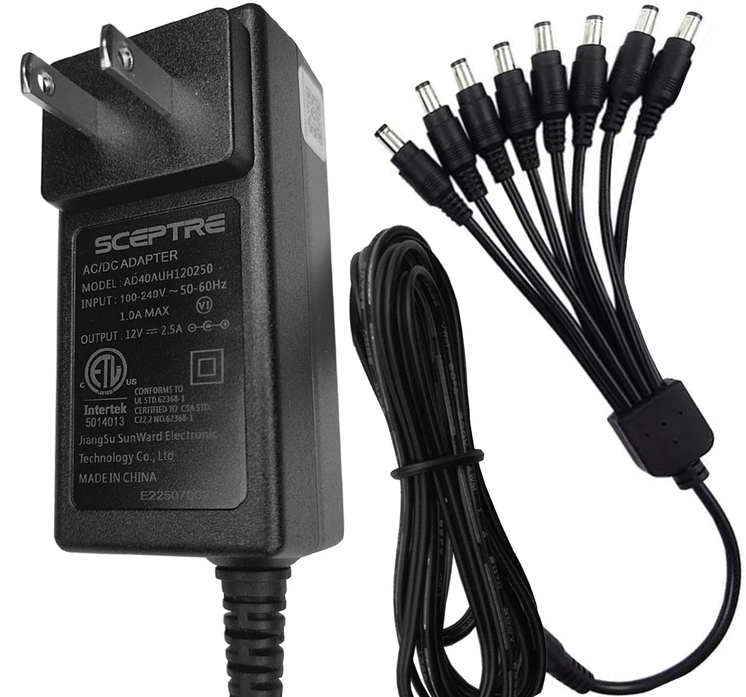 Amazon.com: OEM Genuine Parts 8 Way Splitter Cable+ 12V 2.5A AC/DC ...