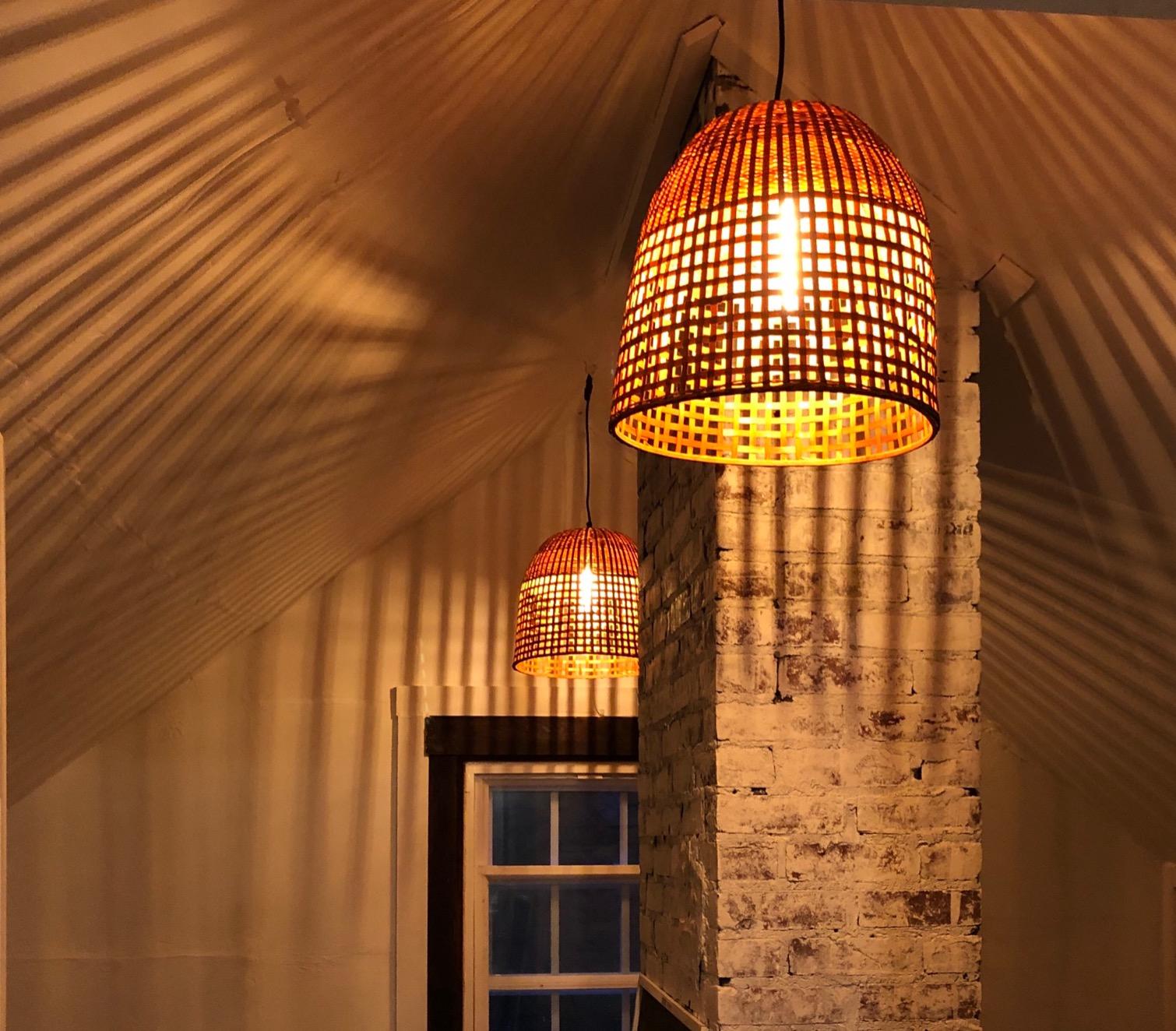 Amazon Brand – Stone & Beam Modern Woven Bamboo Basket Ceiling Pendant ...