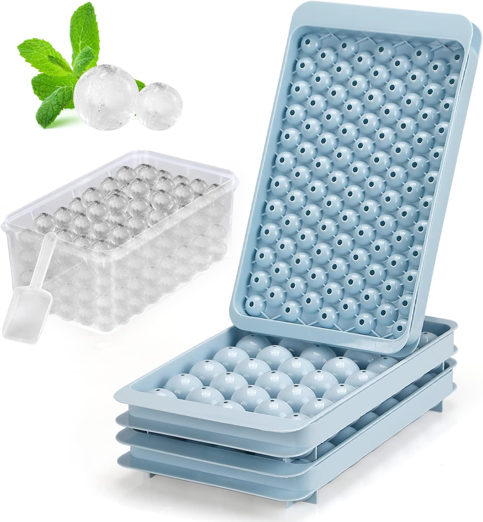 Amazon.com: Mini Ice Cube Trays with Lid and Bin,3 Pack Ice Trays for ...