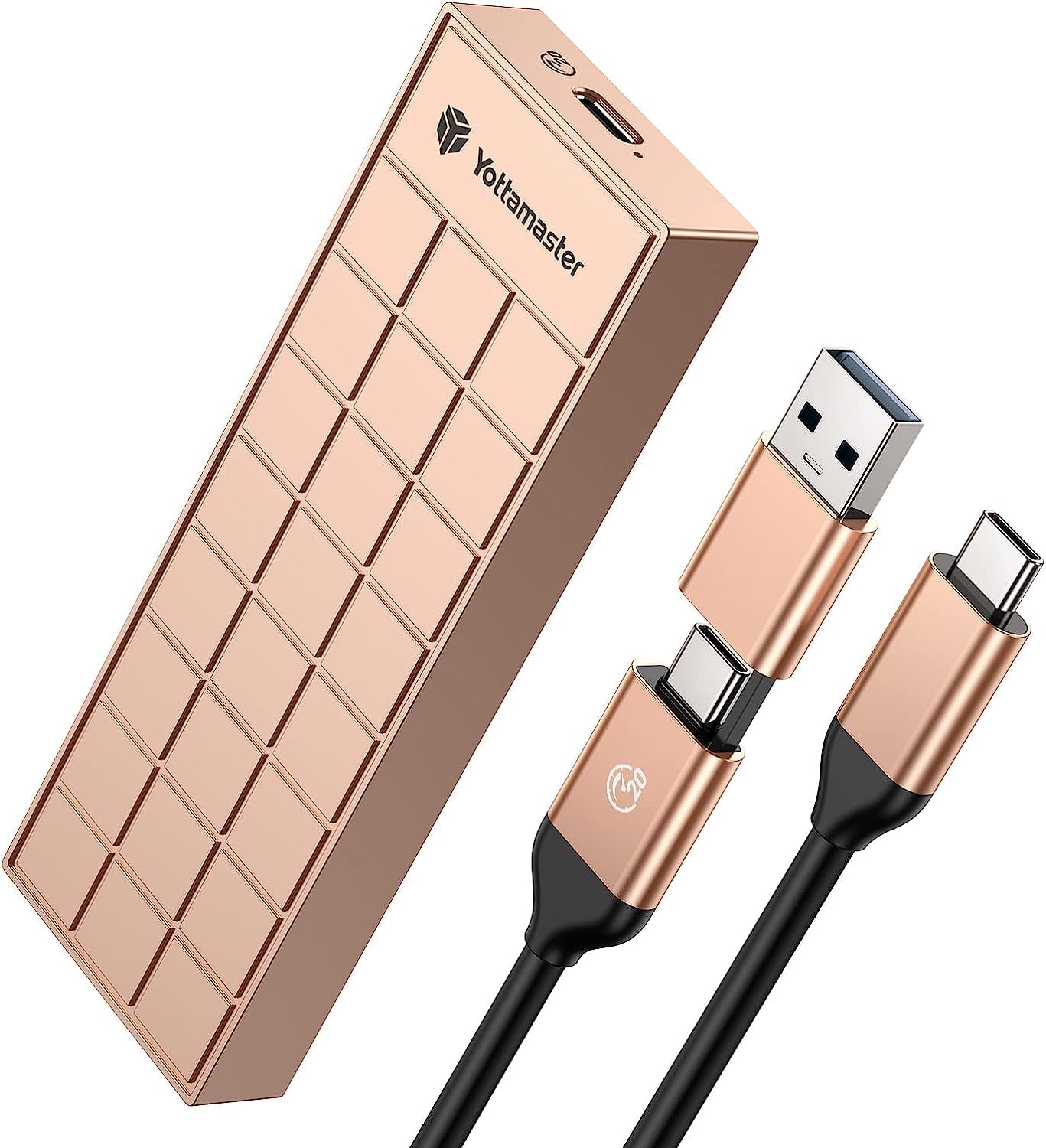 Yottamaster 20Gbps M.2 NVMe Enclosure with Heatsink, USB3.2 Gen2x2 Type ...