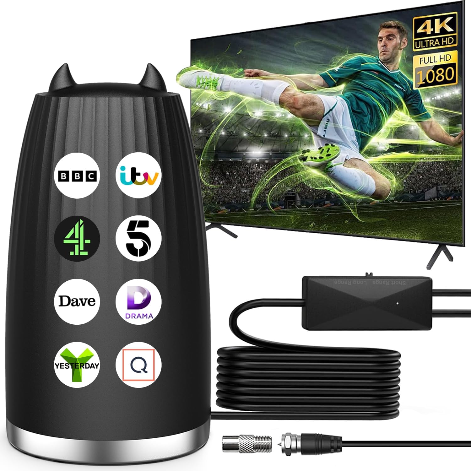 TV Aerial Indoor for Smart TV, 560+ Miles Long Range Indoor TV Aerial ...