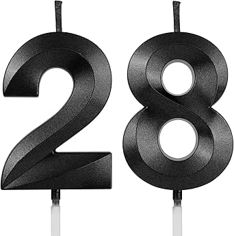 Amazon.com: AndiluluBear Number 28 Birthday Candles, 1.96 Inch Happy ...