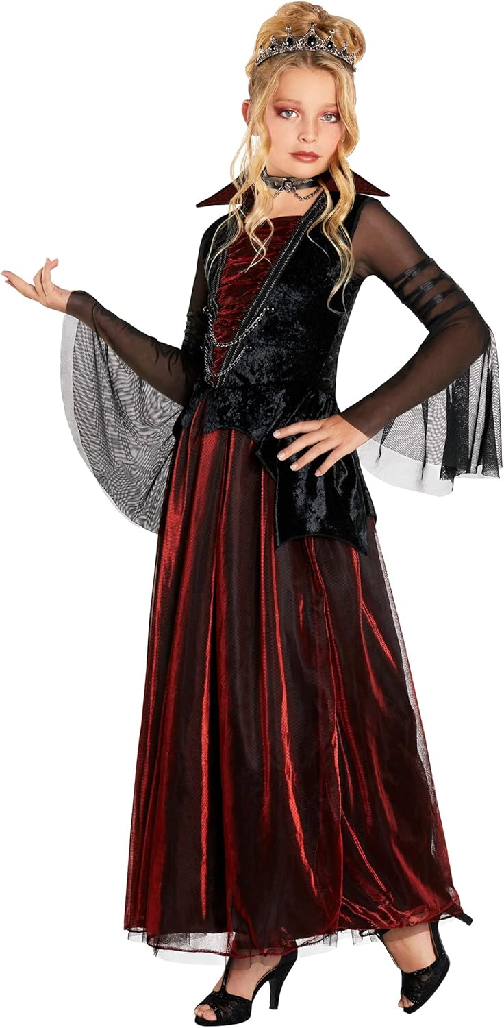 Amazon.com: Spirit Halloween Kids Royal Vampiress Costume Deluxe, Girls ...
