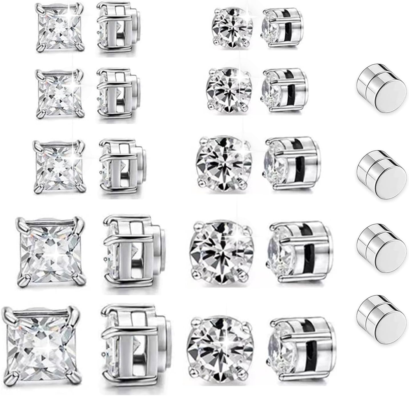 12 Pairs Magnetic Earrings Men Women Magnetic Earrings Men's Magnetic ...