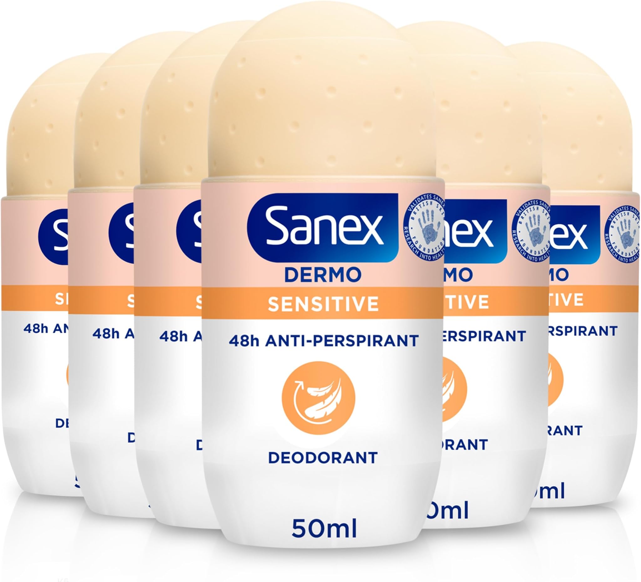 Sanex Dermo Sensitive Roll On Antiperspirant 6x50ml Antiperspirant ...