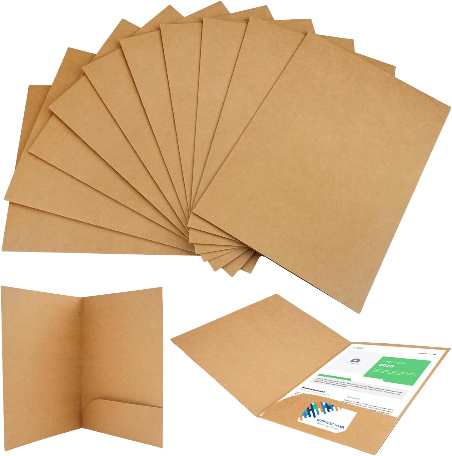 12 Piezas Carpeta de Papel Kraft con Solapa, Carpetas de Presentacion ...