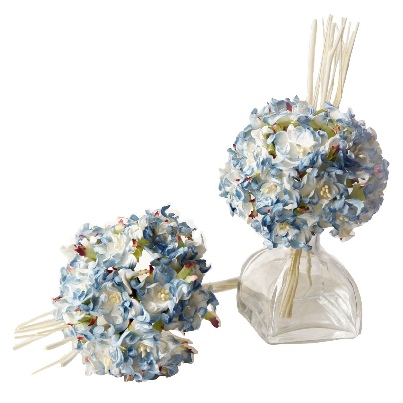 Amazon.com: Light Blue Hydrangea Bundle Mulberry Paper Flower with Reed Diffuser for Home ...