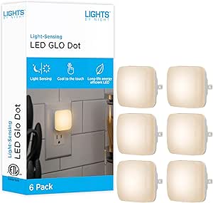 Lights By Night Mini Square LED Night Light, Plug-in, Dusk to Dawn ...