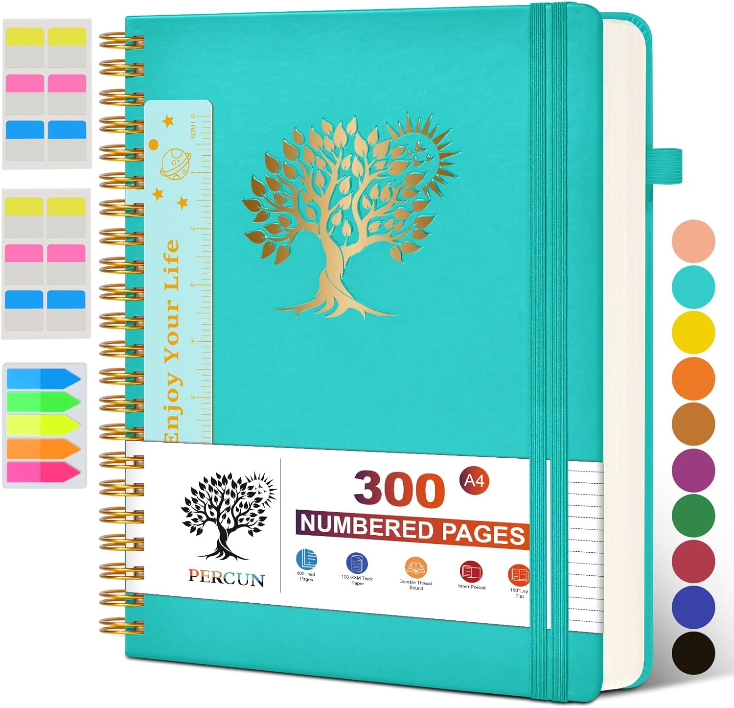 Amazon.com : Large Spiral Notebook Journal for Women Men - 300 Numbered ...