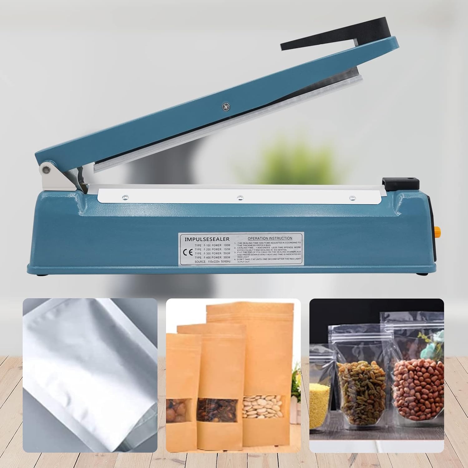MOGOULUA 400mm Heat Sealer Metal Body for Mylar 16" Portable Foil ...