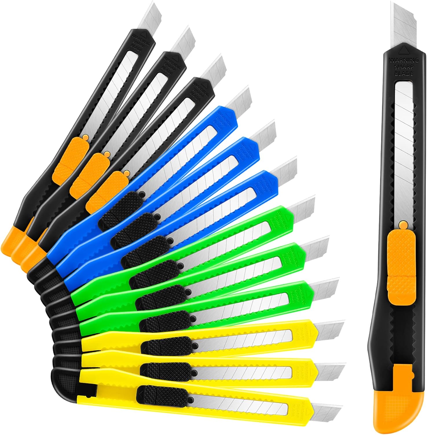 16 Pack Box Cutter Retractable, 9mm Wide Utility Knife, Box Opener ...