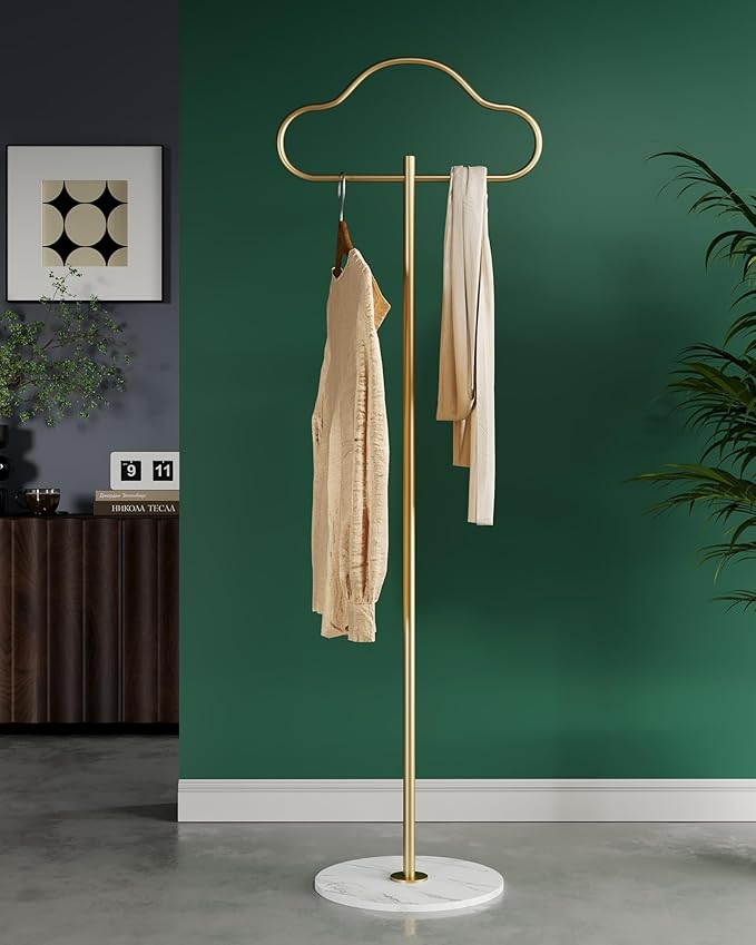 Amazon.com: Semjar Gold Coat Rack,Gold Clothes Rack Freestanding with ...